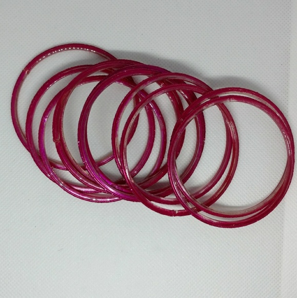 Vintage | Jewelry | 98s Vintage Purplepink Sparkly Bangles 10 | Poshmark